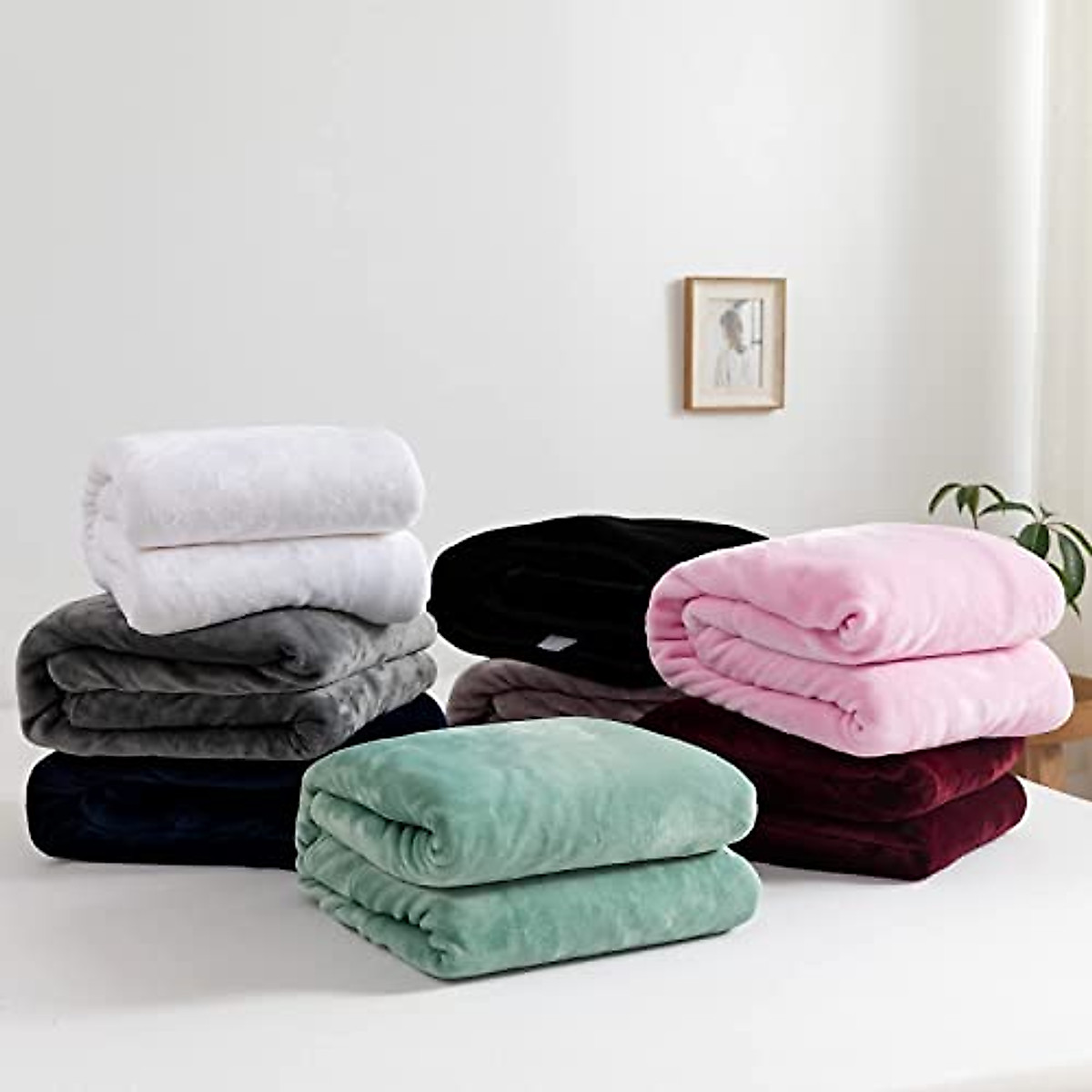 NEWCOSPLAY Sherpa Fleece Throw Blanket Super Soft Plush Warm Reversible Flannel Blanket for Couch Bed (Thick-Purple, Throw(50"x60"))