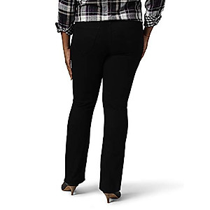 Riders by Lee Indigo Women's Midrise Bootcut Jean, Black, 12 Petite