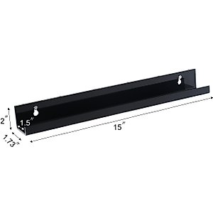 Sooyee 6 Pack Book Shelves,15 Inch Floating Shelf Display Shelf,Acrylic Shelves for Wall,Reading Nook,Funko Pop Display Case,Corner Floating Shelves Black