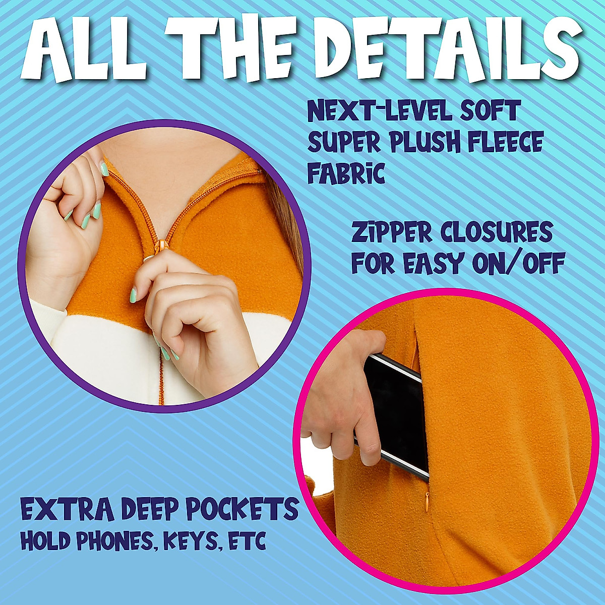 Funziez! Slim Fit Adult Onesie - Animal Halloween Costume - Plush Fruit One Piece Cosplay Suit for Women and Men