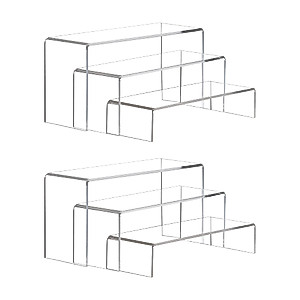 ihomecooker 6 Pc Clear Acrylic Display Risers Showcase for Shoe Risers Retail Stand Cupcake Stand Dessert Stand …