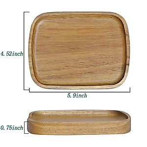 LBEMEY Acacia Wood Spoon Rest For Stove Top- Smooth Rectangular Wooden Spoon Holder For Kitchen Counter with Non Slip Silicone Feet, Perfect Holder for Spoons (Brown)