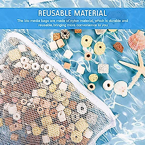 5 Pieces Large Filter Media Bags Aquarium Bio Media Bags 17.5 Inch by 13.5 Inch Aquarium Filter Nylon Mesh Bags with Zipper for Activated Carbon Fish Tank Charcoal Filter Bags Bio Ball Ammonia Remover