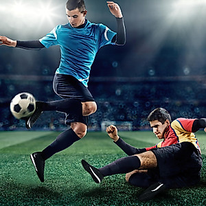 Tazzico Mens Soccer Cleats Womens Indoor TF Soccer Shoes FG Football Boots Professional Training Turf Football Cleats CR7 Soccer Shoes (Black-White,9Men)