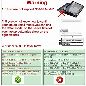 Alapmk Protective Case for 14" Dell Inspiron 14 5425 5420 5430/Inspiron 14 2-in-1 7425 7420/Inspiron 14 Plus 7420 & Asus Vivobook S 14 OLED K3402/M3402[Not fit Inspiron 14 5410 5418],Black