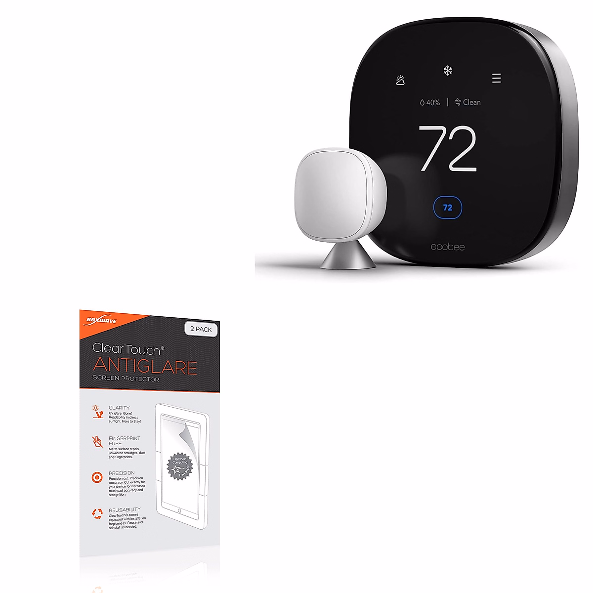BoxWave Screen Protector Compatible with Ecobee New Smart Thermostat Premium - ClearTouch Anti-Glare (2-Pack), Anti-Fingerprint Matte Film Skin