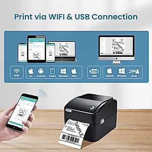 vretti Wi-Fi Thermal Label Printer, Wireless Shipping Label Printer for Small Business & Package, 4x6 Label Printer Compatible with Etsy, Ebay, Amazon, Shopify, USPS and More