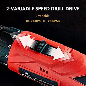 Dedeo Tool Set with Drill, Cordless Hammer Drill Tool Kit 110Pcs Household Power Tools Drill Set with 21V Li-Ion Battery & Charger for Home Tool Kit