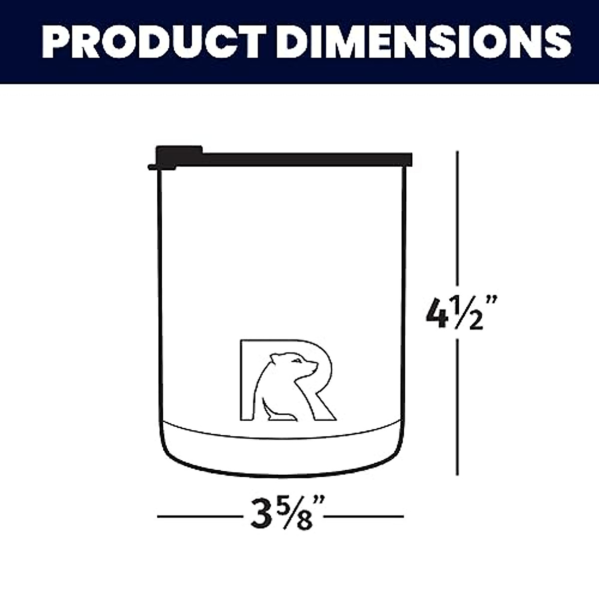 RTIC Lowball Tumbler with Splash Proof Lid, 12 oz, White, Insulated Travel Stainless Steel Coffee Mug, Sweat Proof, Keeps Hot & Cold Longer