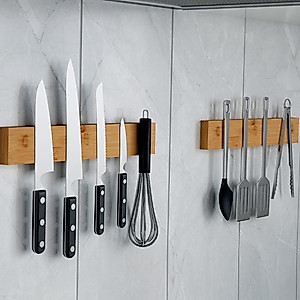 DOITOOL 1Pc Magnet Tool Holder metal strip wall bar Magnetic Tool Rest magnetic holder for fridge no drilling holder woden organizer magnet Bamboo refrigerator