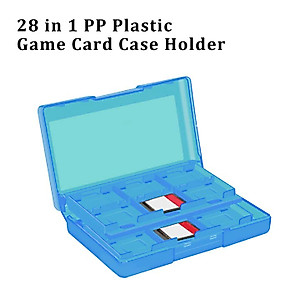 OUKENS Game Card Storage Box, 28 in 1 PP Plastic Game Card Case Holder Cartridge Storage Box for Nintendo DSL LL(Blue)