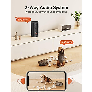 WOPET Smart Pet Camera:Dog Treat Dispenser, Full HD WiFi with Night Vision for Pet Viewing,Two Way Audio Communication Designed for Dogs and Cats,Monitor Your Pet Remotely