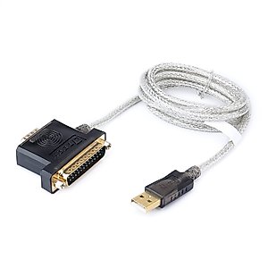 DTECH USB to Serial Adapter DB25 DB9 RS232 to USB Cable 4 Feet with FTDI Chip Supports Windows 11 10 8 7 and Mac