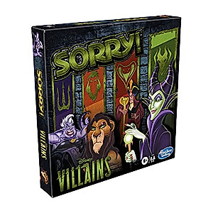 Hasbro Gaming Sorry! Board Game: Disney Villains Edition Kids, Family Games for Ages 6 and Up (Amazon Exclusive) , Green