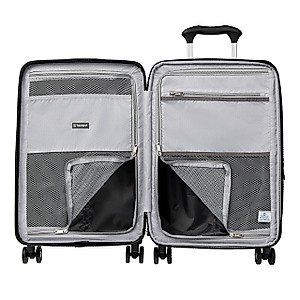 Travelpro Maxlite Air Hardside Expandable Carry on Luggage, 8 Spinner Wheels, Lightweight Hard Shell Polycarbonate Suitcase, Metallic Silver, Carry On 21-Inch