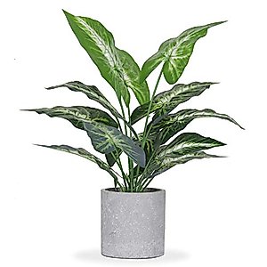 JC nateva 16" Small Fake Plants Artificial Potted Faux Plants for Office Desk Shelf Bathroom Home Decor