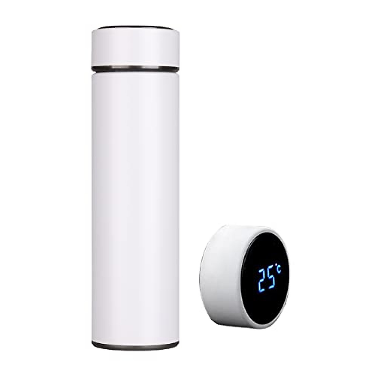 VENCO Stylish Smart Vacuum Flask Thermos Water Bottle – Digital Temperature Control Stainless Steel Water Bottles with LED Touch Screen – 500ml Leak-Proof– Keep Hot or Cold – Blue