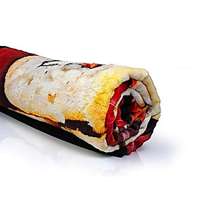 JUST FUNKY Japanese Bento Box Large Fleece Throw Blanket | Decorative Throw Blanket Features Detailed Images of Food | Collectible Japanese Culture Throw Blanket | Measures 60 x 45 Inches