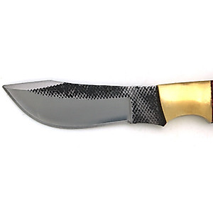 Wild Turkey Handmade Full Tang Real File Hunting Knife w/Leather Sheath Outdoors Hunting Camping Fishing Outdoors (SM-25)