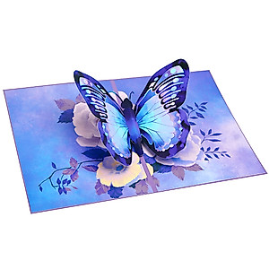Ribbli Butterfly Birthday Card - 3D Greeting Pop Up Card,Morpho Butterfly Card,Anniversary,Retirement,Thinking Of You,Get Well,Butterfly Gifts For Her,Women,Wife,Daughter,Girl,Mom,Girlfriend