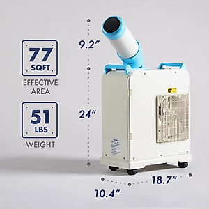Uninex SAC1800 Indoor/Outdoor KOOLZONE Mobile Spot Cooler, Industrial Grade, Certified, 6,293-BTU 9.55-CER, R410A Refrigerant