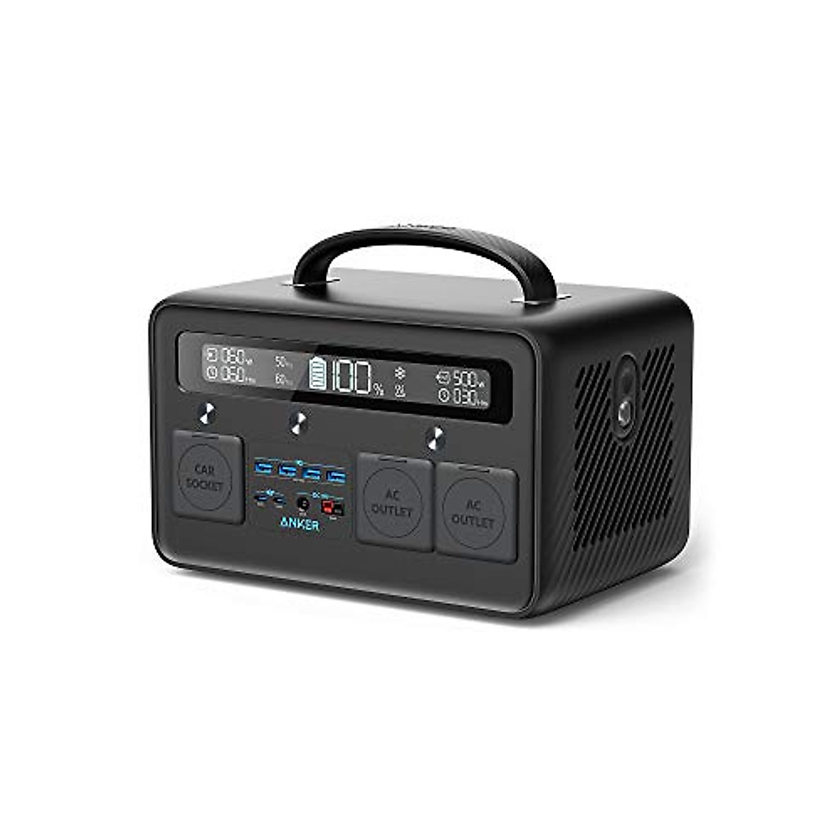 Anker Portable Generator 778Wh, 545 Portable Power Station (PowerHouse 778Wh), 500W Outdoor Generator with 110V 2-AC Outlets, 2X 60W PD Outputs and LED Light for RV, Camping, Emergencies, and More (Renewed)