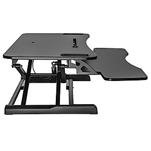 37" Dual Monitor Adjustable Height Desk Riser Tabletop Sit to Stand Workstation, Black