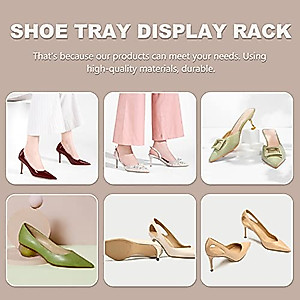 Mikikit High Heels Rack Shoe Display Holder Acrylic Shoe Display Rack, 2pcs Shoe Display Stand Acrylic Shoe Stand Sandal Display Rack for Sandal Sports Shoes Casual Shoe Stand Sports Shoe Rack