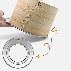 HAPPi STUDIO Steamer Ring Stainless Steel Adapter for 8 to 11inch Bamboo Steamer