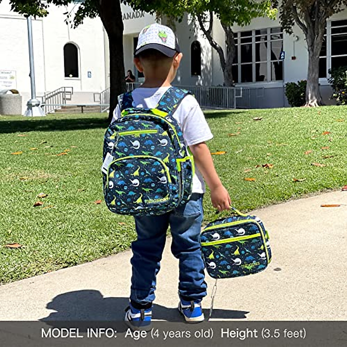 mibasies Boys Backpack for Elementary School, Backpack for Boys 5-8, Lightweight Kids Backpacks for Boys（Galaxy Dinosaur）