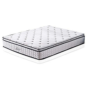 Jacia House King Mattress 11.4 Inches Pillow Top Pocket Spring Hybrid Mattress, Memory Foam Innerspring Firm Mattress -Bed in a Bag-King Mattress