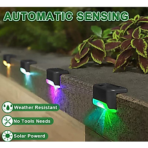 K.E.J. Solar Deck Lights Outdoor Waterproof LED Step Light Landscape Lighting Solar Lights Porch Decor for Fence, Stairs,Step,Yard,Patio,Driveway,Pathway,Yard,Backyard and Garden