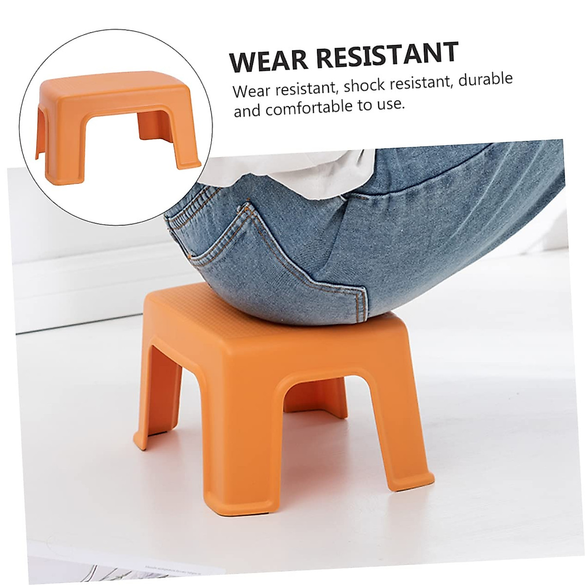 1pc Plastic Stool Stepping Stool for Adults Kids Step Stool Baby Step Stool Orange Simple Stool Bathroom Stool Stool Household Bathroom Stool Kids Stools