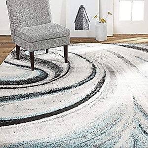 Home Dynamix Splash Adja Contemporary Abstract Area Rug, 5 ft 2 in x 7 ft 2 in, Gray/Blue