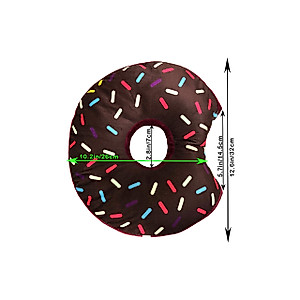 Truyond Donut Pillow for Ear Piercings - Comfortable Soft Ear Pillow for Side Sleeping - Reduces Ear Discomfort - Fun Decor, Stuffed Cushion and Toy, 14 Inches (Brown Chocolate)