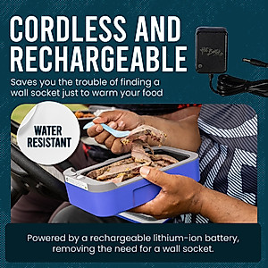 Hot Bento – Self Heated Lunch Box and Food Warmer – Battery Powered, Portable, Cordless, Hot Meals for Office, Travel, School, Jobsite, Picnics, Outdoor Recreation, Kitchen Meal Prep