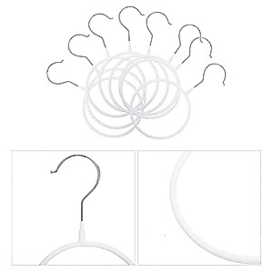 Cabilock 24pcs Circle Shawls Organizing Steel and for Organizer Hanger Wardrobe Belt Bathroom Save Neckties, Saver Pashminas Scarves, Clothes White Non Rack Scarf Clo Accessories