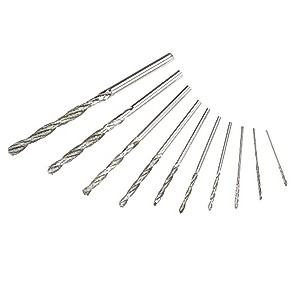 uxcell 0.8mm - 4.0mm Diamond Twist Drill Bit Set High Speed Steel for Glass Seashells Stone Tiles Set of 10pcs