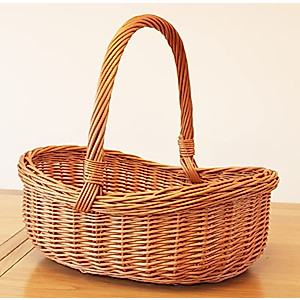 Prestige Wicker Willow Basket with Handle, Natural, 43x36x35 cm