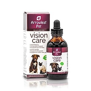 Arrowleaf Pet Vision Care by NaturPet Inc for Cats and Dogs | with Bilberry | Eye Support | 100mL Herbal Tincture