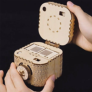 ROKR 3D Wooden Puzzle Mechanical Treasure Box Model DIY Brain Teaser Projects for Adult Kid Age 14+