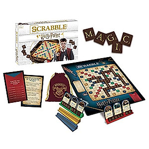Scrabble World of Harry Potter Board Game | Official Scrabble Game Featuring Wizarding World Twist | Custom Harry Potter Game of Scrabble | Scrabble Tiles & Scrabble Board | Scrabble Word Game