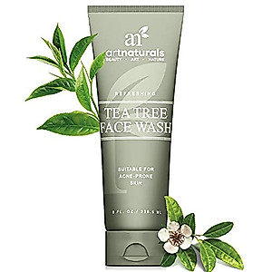 artnaturals Tea Tree Face Wash - (8 Fl Oz / 236ml) - Helps Heal and Prevent Breakouts, Acne and Skin Irritation - Green Tea, 100% Pure Tea Tree Essential Oil, and Aloe Vera