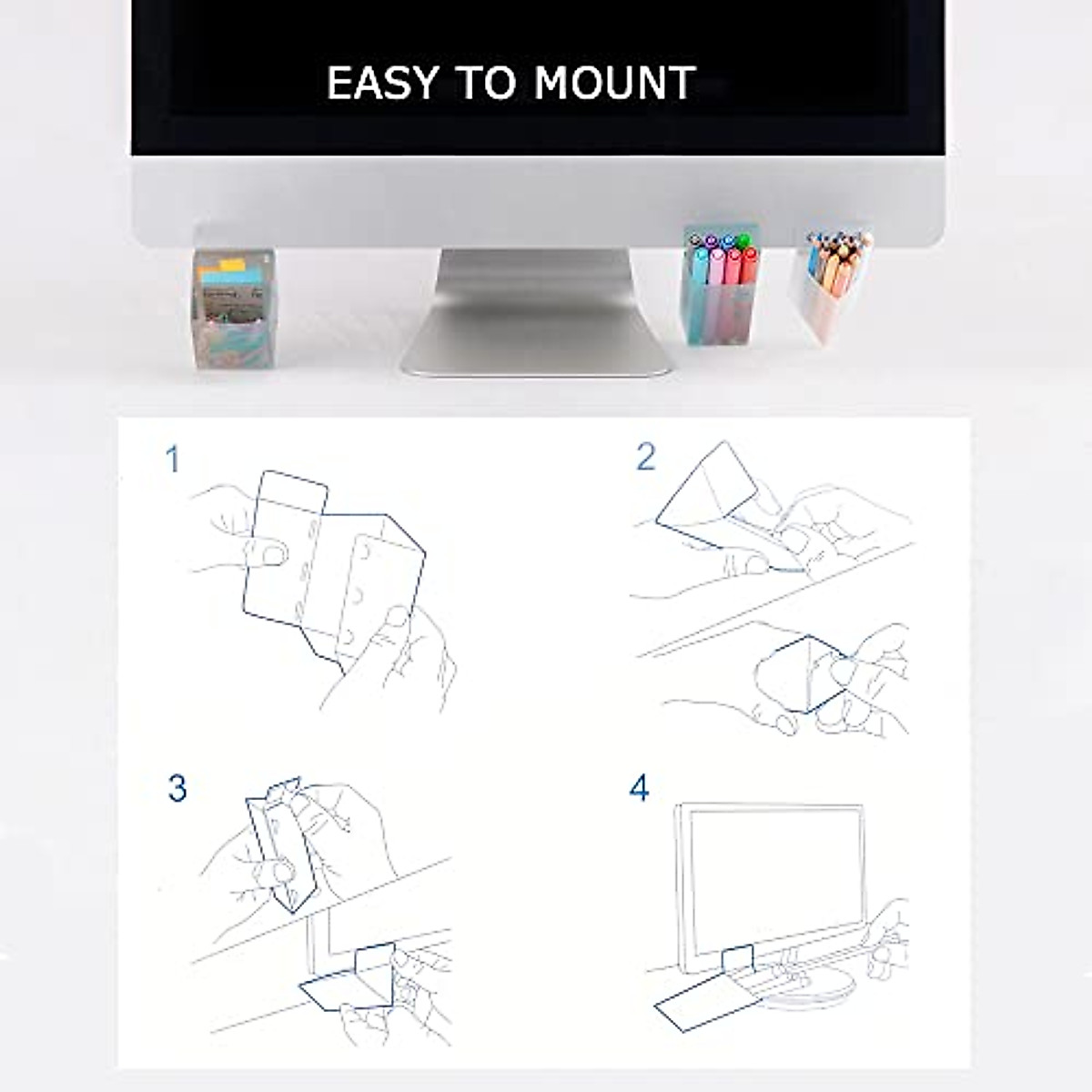 Creative DIY Screen Pen Pencil Holders Desktop Accessories Bags Desk Organizers Containers Storage Bags-2 Pack (Triangle)