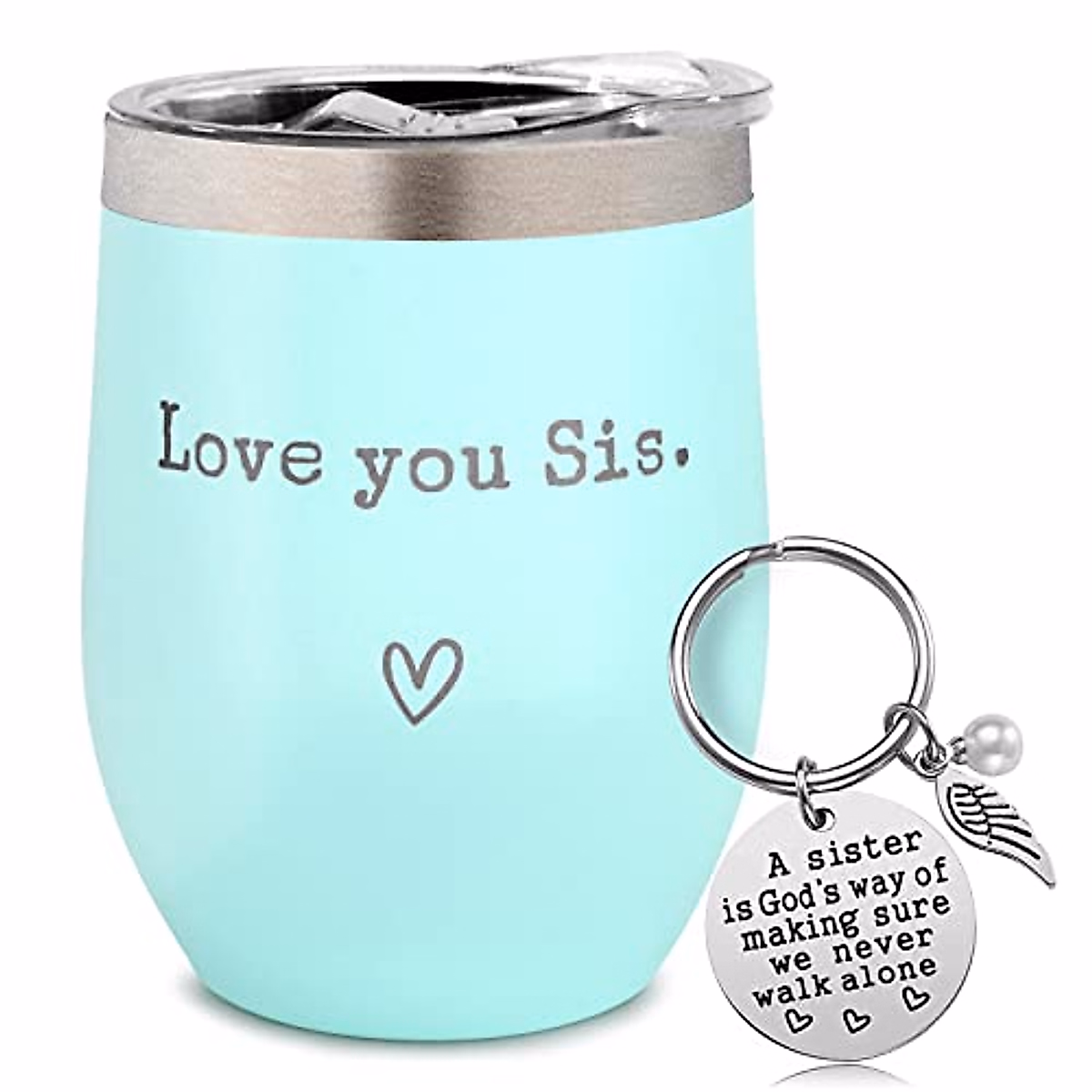 Sister Gifts from Sister - I Love You Sis - Sister Gifts for Birthday - Graduation Gifts Thanksgiving Christmas Gifts for Sister - 12oz Coffee Cup(Mint)