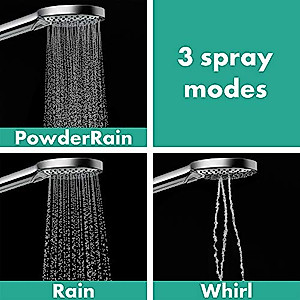 hansgrohe Raindance Select S Easy Install 5-inch Handheld Shower Head Modern 3 -Spray PowderRain, Rain, Whirl 26037001