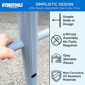 HYDROTOOLS BY SWIMLINE 89033 Premium Free Standing Poolside Valet Towel Rack Adjustable With Water Weighted Base Three Arms Secure Clips For Outdoors & Indoors Pool Patio Poolside Holder Drying Stand