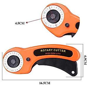 Rotary Cutter, Professional 45mm Rotary Fabric Cutter, Rotary Cutter for Fabric, Card Paper Sewing Quilting Roller Fabric Cutting Tailor Scissors Tool Dress Clothes Making DIY Tool