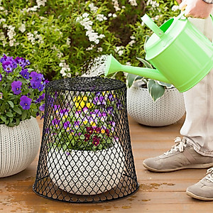 SOUJOY 10 Pieces Chicken Wire Plant Covers, Garden Cloche with 30 Garden Stakes and 20 Waterproof Labels, Metal Cage Protector Basket for Keeping Bunnies Chicken Squirrels Birds Out