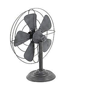 Deco 79 Metal Fan Sculpture, 15" x 8" x 18", Black